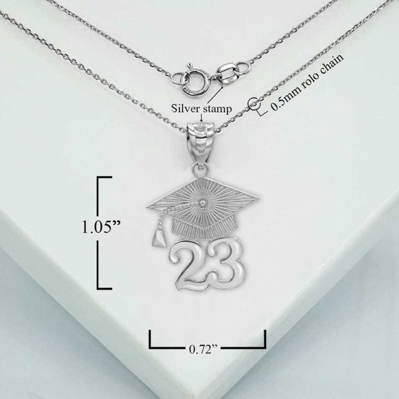 Element Shine | Jewelry | K Solid Gold Class Of 2023 Graduation Cap ...